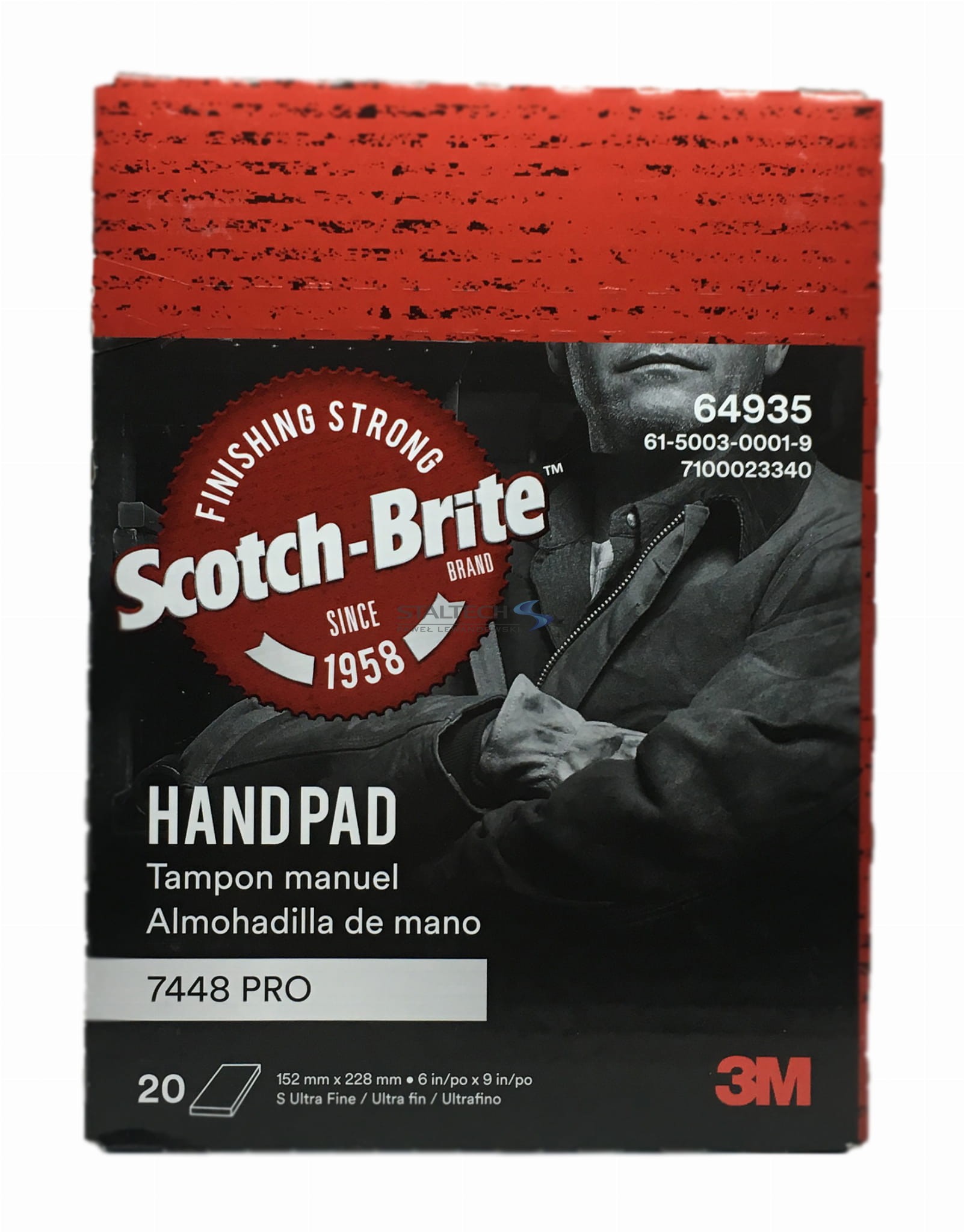 Włóknina ścierna w arkuszu Scotch-Brite 7448 PRO 3M S-UFN